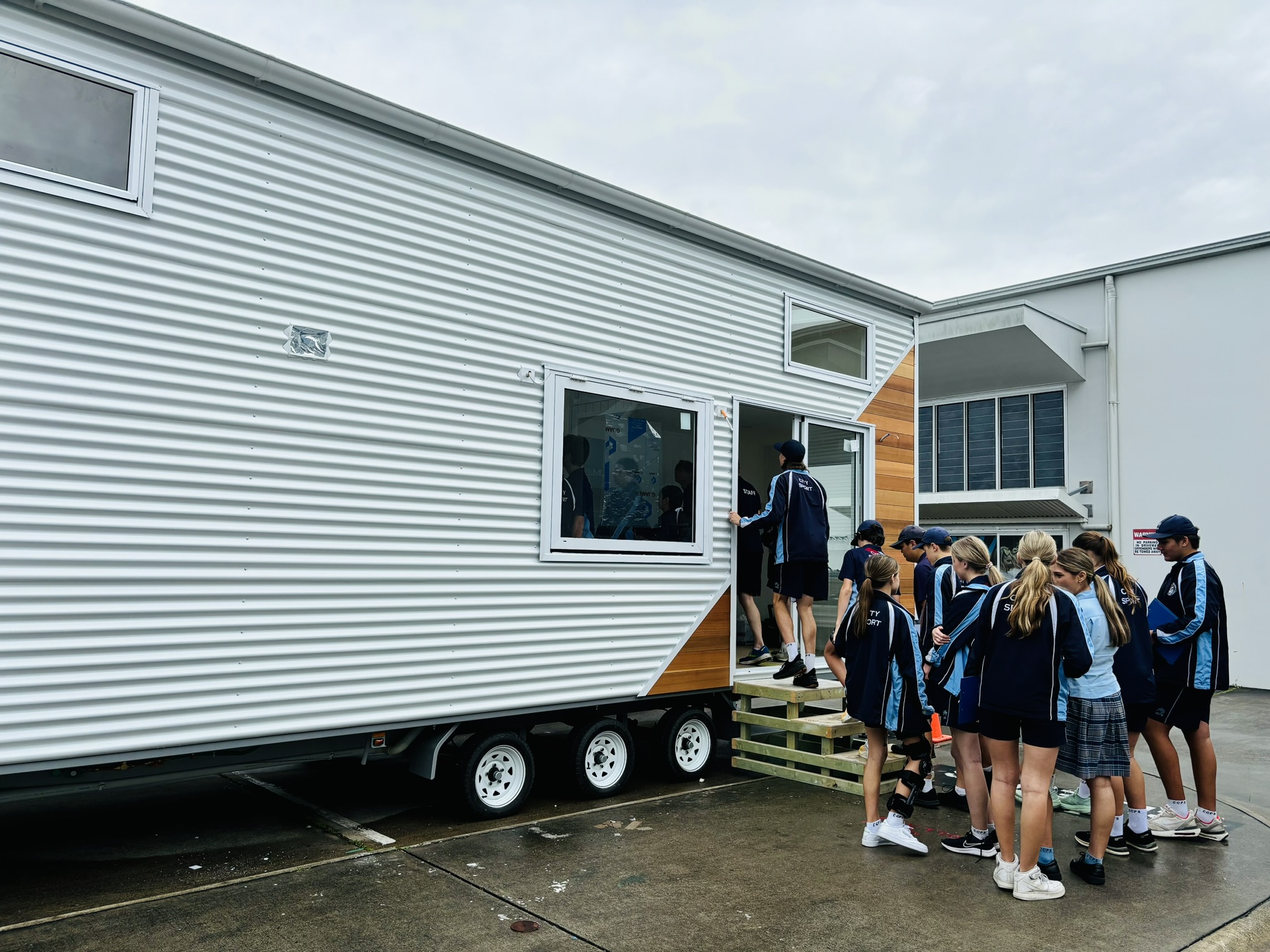 Students Inspired by Tiny Home Workplace Tour - Caloundra City Private ...